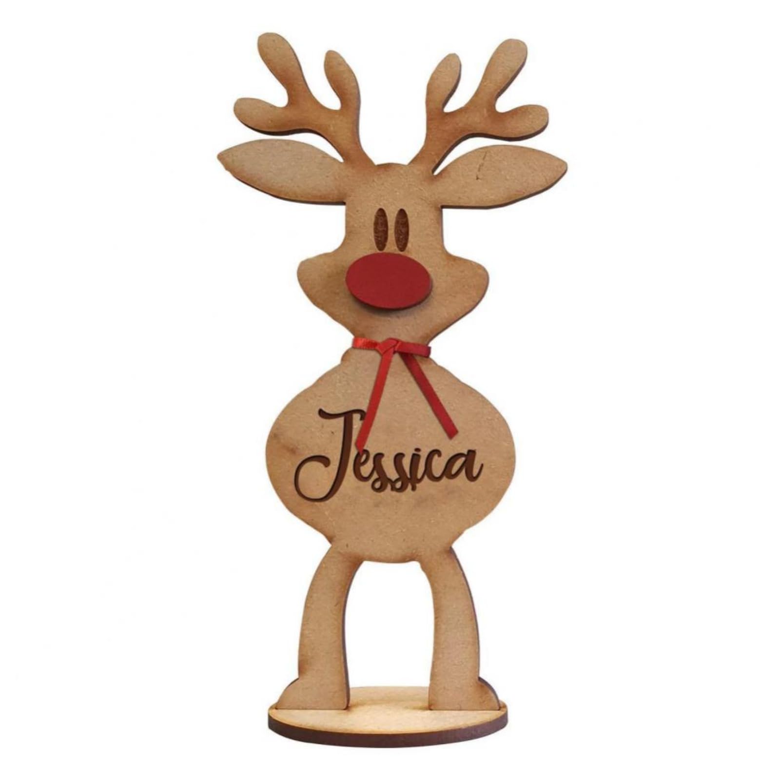 Personalized Freestanding Reindeer,Custom Name Wood Party Table Number Wooden Sign Cute Personalized Christmas Decorations Cartoon Place Card for Table Setting