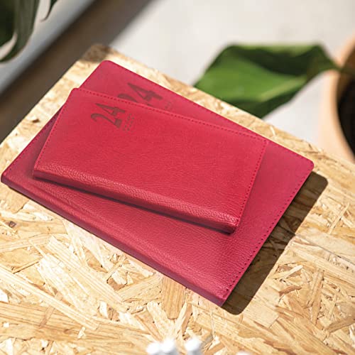 Letts of London Milano Weekly Planner, 12 Months, January to December, 2024, Appointments, A5 Size, 8.25" x 5.875", Red (CTO3XURD-24)
