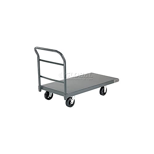 Global Industrial Platform Truck w/Steel Deck, 6" Rubber Casters, 48 x 24, 2000 Lb. Capacity
