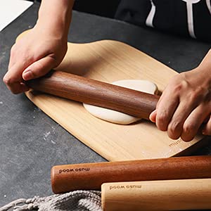 Muso Wood Small Rolling Pin for Baking,Wooden Rolling Pin 11 inches for Fondant, Pie Crust, Cookie, Pastry, Dough-Easy to Clean(Walnut)