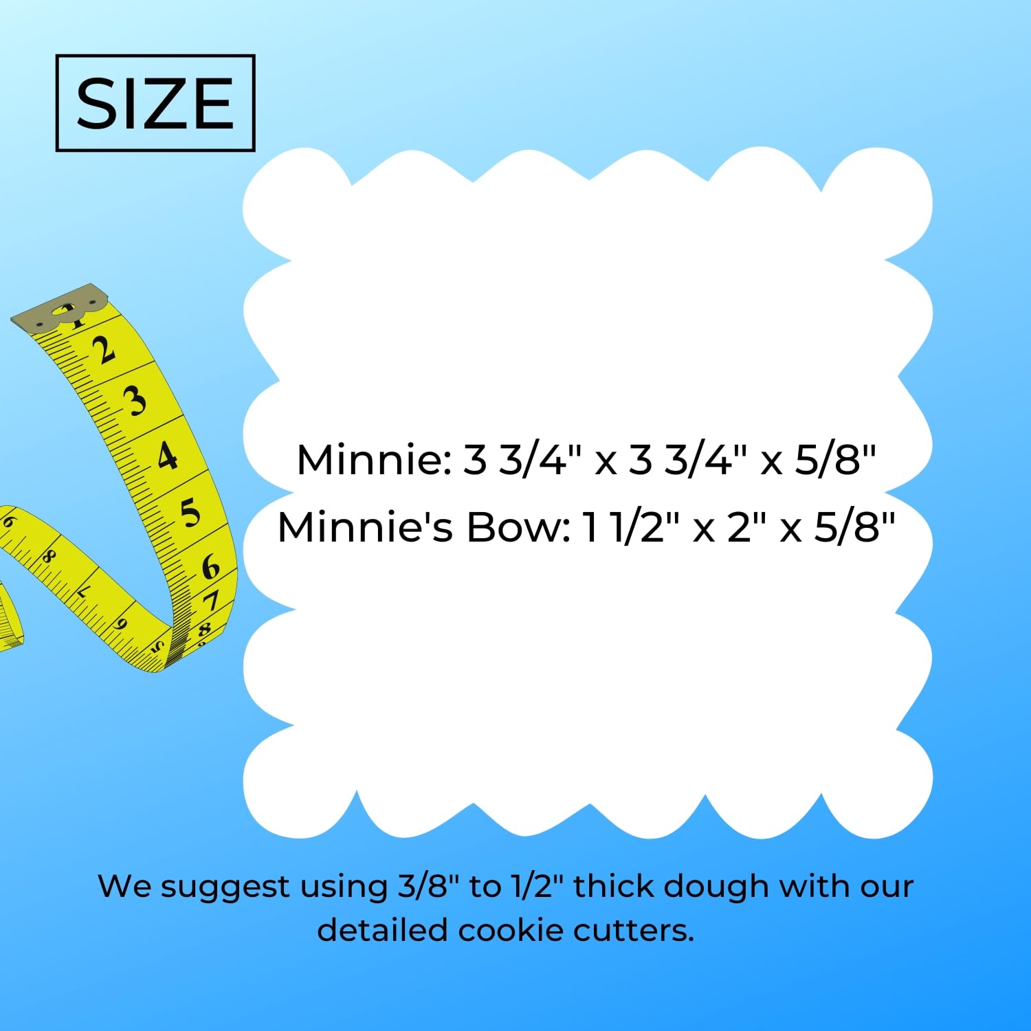 MINNIE MOUSE AND HER BOW CARTOON CHARACTER SET OF 2 SPECIAL OCCASION COOKIE CUTTERS 3D PRINTED MADE IN USA PR1539