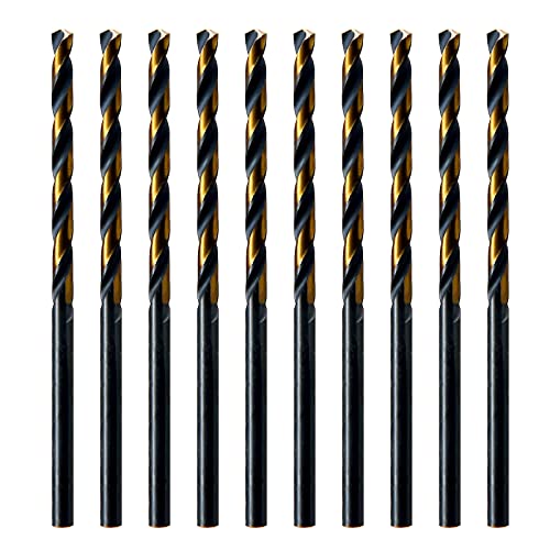 MAXTOOL 3/64" 10pcs Identical Jobber Length Drills HSS M2 Twist Drill Bits Fully Ground Black & Bronze Straight Shank Drills; JBF02H10R03P10