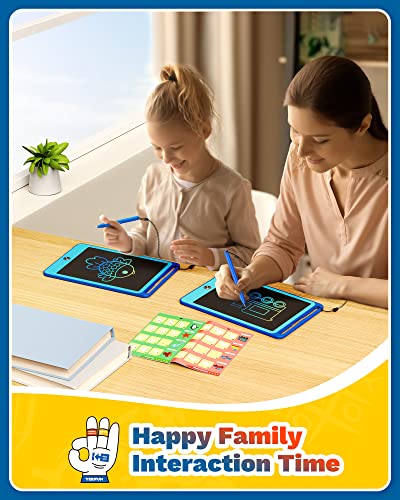TEKFUN 2 Pack LCD Writing Tablet for Kids, 8.5 Inch Blue+Blue Doodle Board Drawing Board Reusable Drawing Tablet with Lanyard, Educational Kids Toddler Toys Birthday Gift for Boys Girls 3-12 Years Old