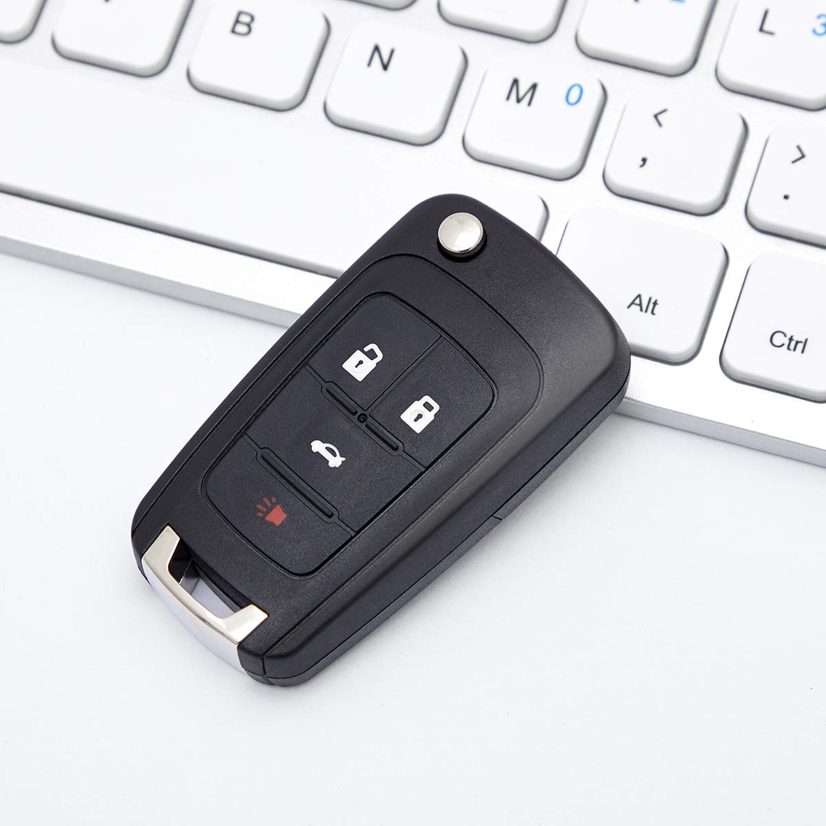 HelloAuto Replacement Key Fob Keyless Entry Remote Flip Shell Case Compatible with Buick, Camaro, Cruze, Equinox, Impala, Malibu, Sonic, GMC