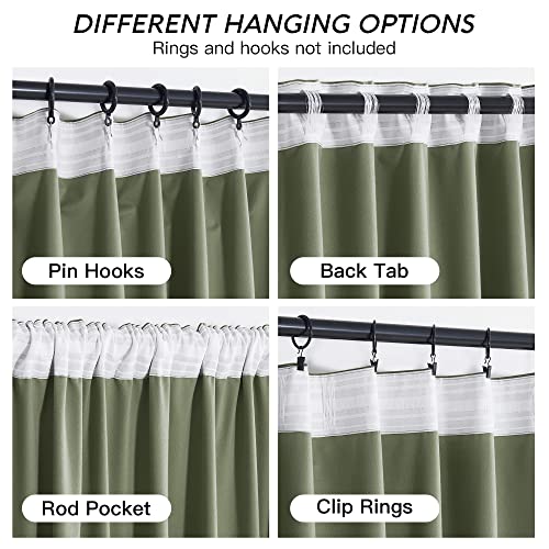 RYB HOME White Sheer Curtains & Velvet Curtains