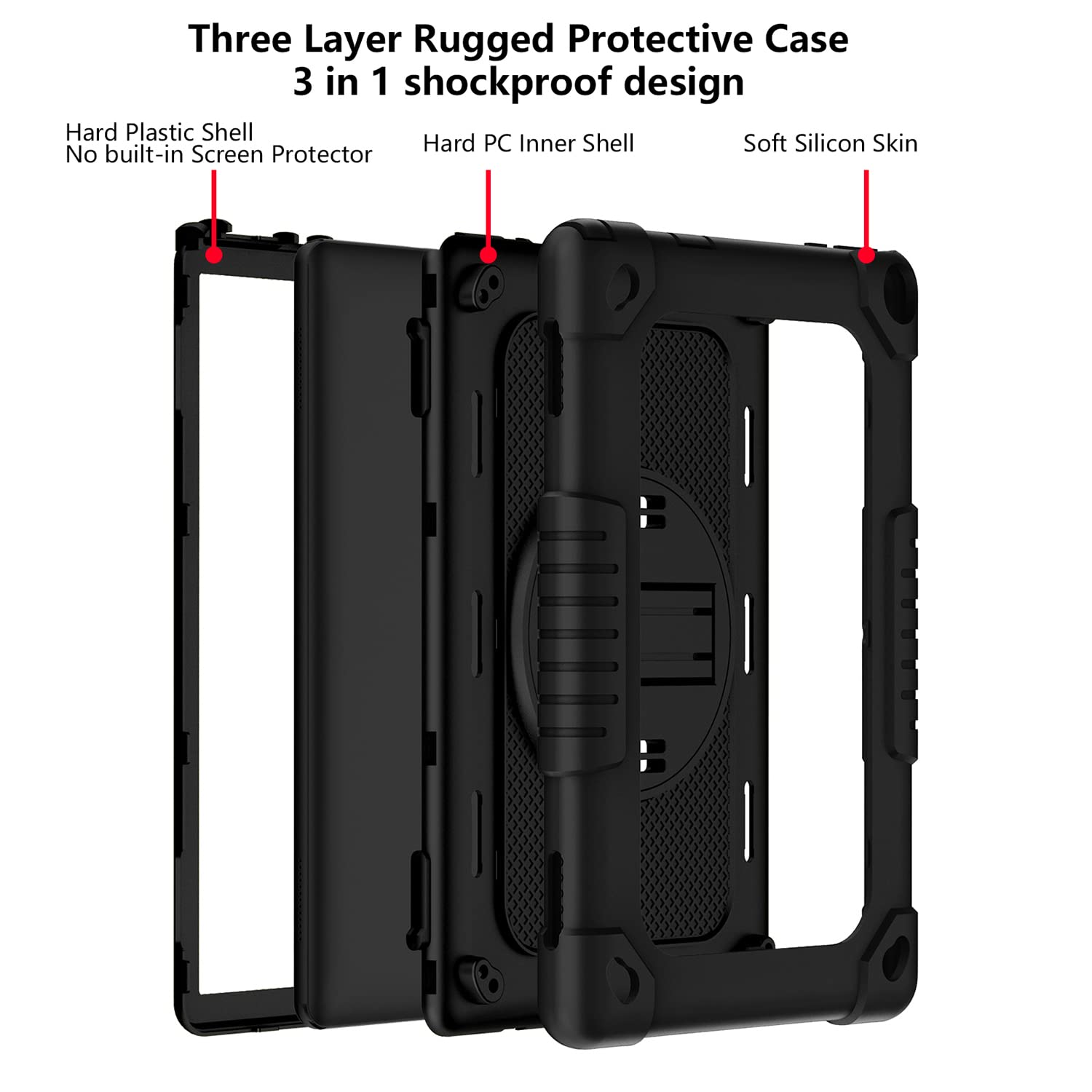 Mignova for Walmart Onn 10.1 2022 Model Gen 3 10.1" / for Walmart Onn 10.1 3rd Gen 100071485 Case Shockproof Kids Friendly Armor Case 360 Kickstand Shoulder Hand Strap Protective Shell (Navy+Green)