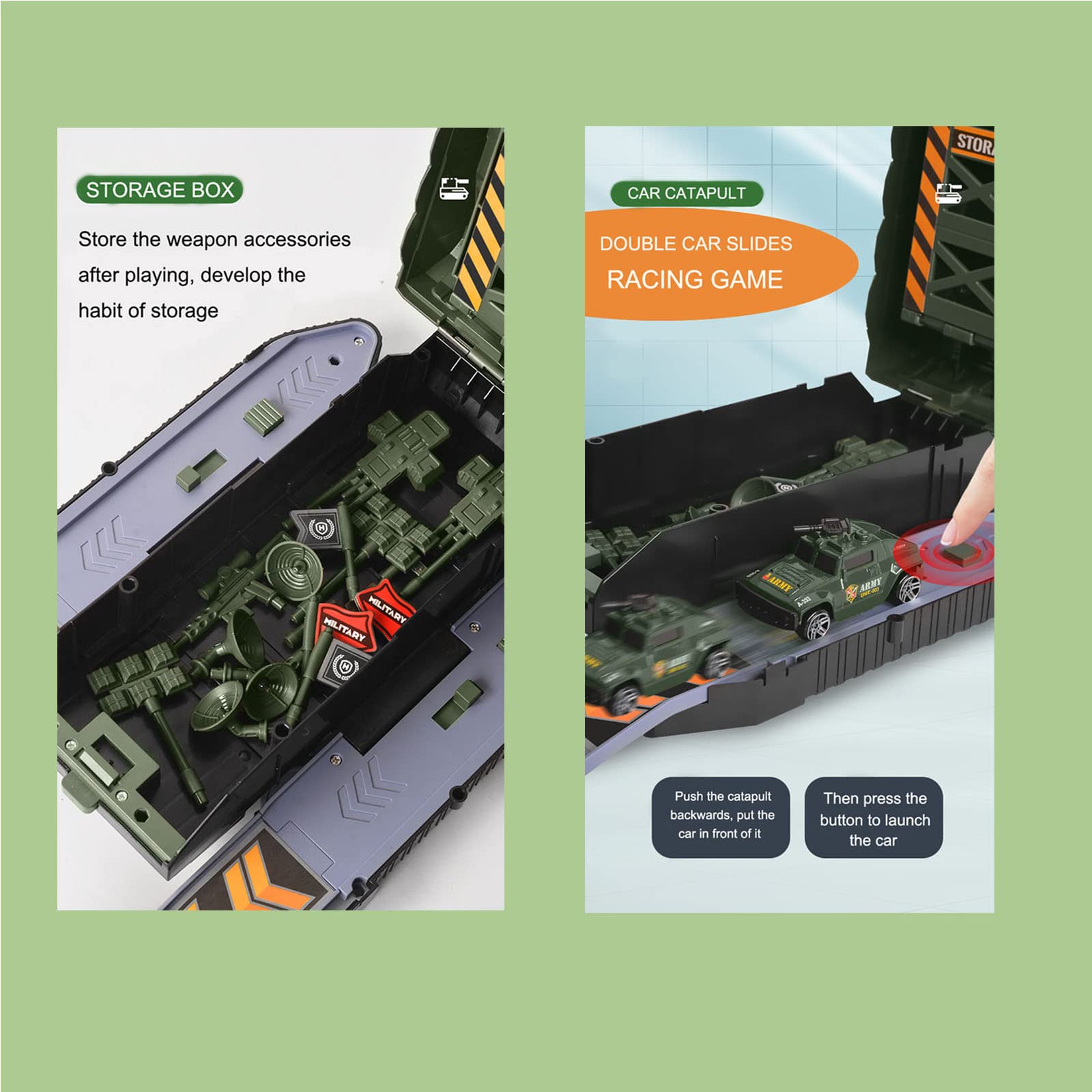 Military Toy Tank Set for Kids, Military Transport Tank and 6PCS Army Vehicles