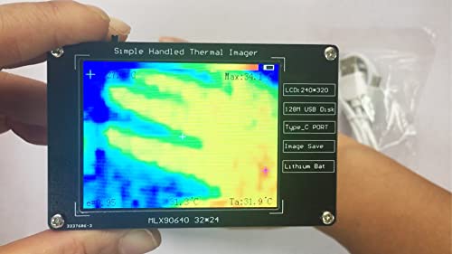 MLX90640 Infrared Thermal Imager Portable Infrared Thermal Sensor High Accuracy Non-Contact Measurement Camera Temperature Detection Tester with Chargable Battery