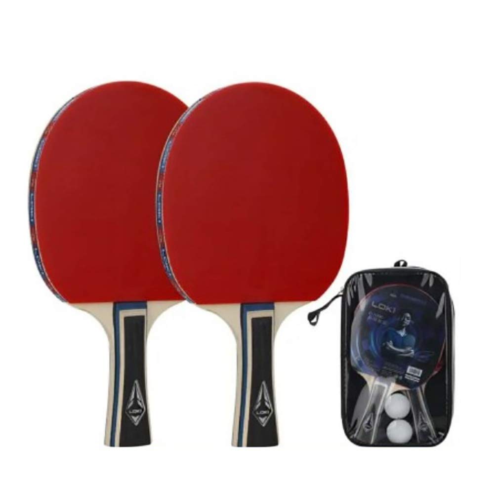 Hewen-Ping Pong Set Child Student Pingpong Racket Table Tennis Racket Ping Pong Bat Ping-Pong Paddle Tennis Training Set with 2 Rackets, 6 Balls Table Tennis Bat (Size : Short)