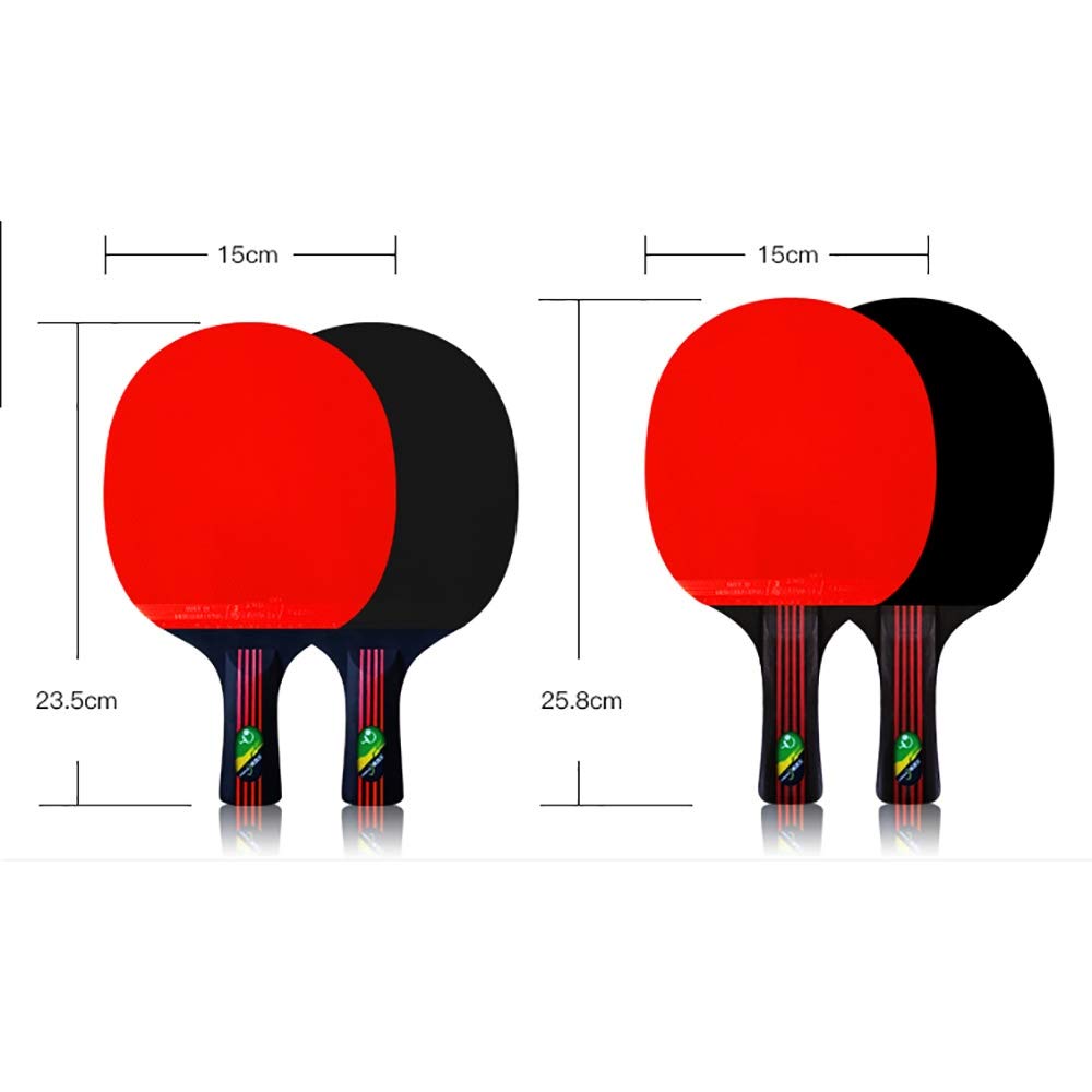 Hewen-Ping Pong Set Pingpong Racket Table Tennis Racket Pingpong Paddle Ping Pong Bat Ping-Pong Paddle Tennis Training Set with 2 Rackets, 3 Balls Table Tennis Bat (Size : Short)