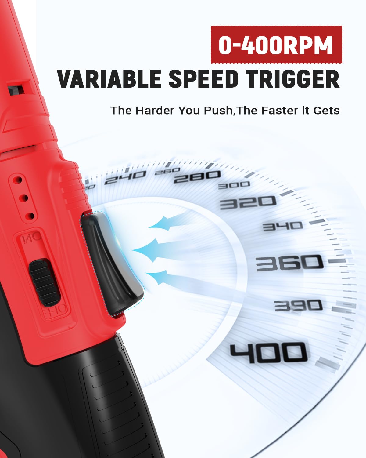 Tarlido 3/8" Electric Ratchet Wrench, 4" Extended 40 Ft-Lbs 400 RPM 12V Cordless Battery Powered Ratchet Wrench Set with LED Light, Including 2 Batteries, 11 Sockets and Fast Charge