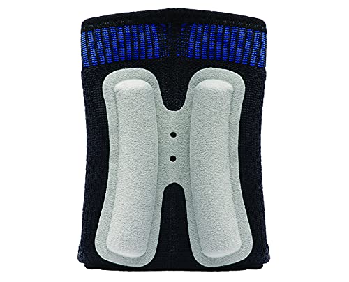 PRO-TEC ATHLETICS Achilles Sleeve with dual gel compression strips, Black/Blue, Large (3708)