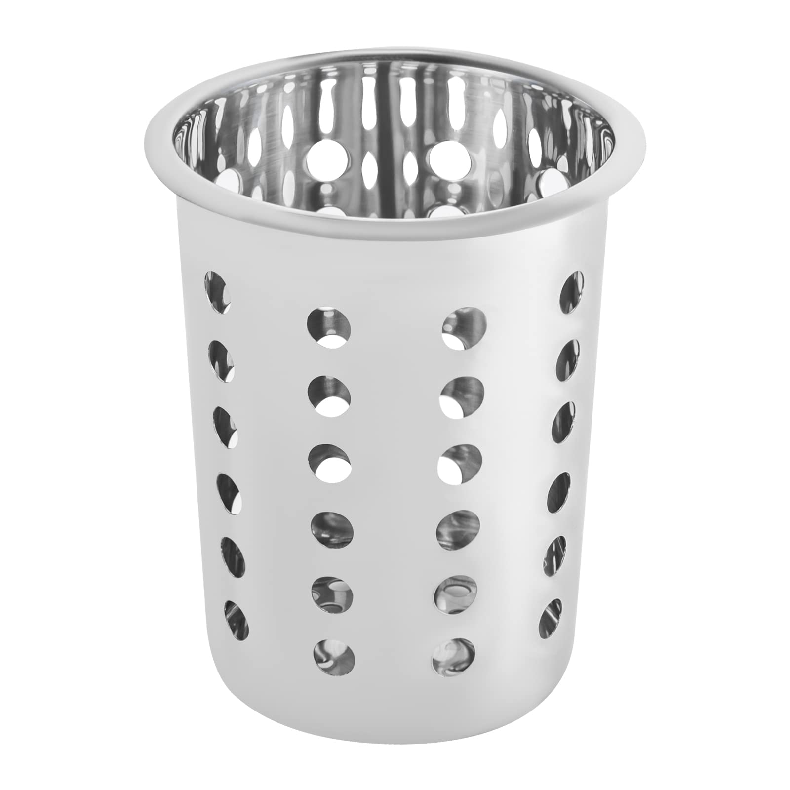 KOLHGNSE 3 Pack Compartment Utensil Holder, Stainless Steel Cylinder Flatware Silverware Organizer Caddy for Spoons, Knives and Forks, Great for Kitchen Cabinet