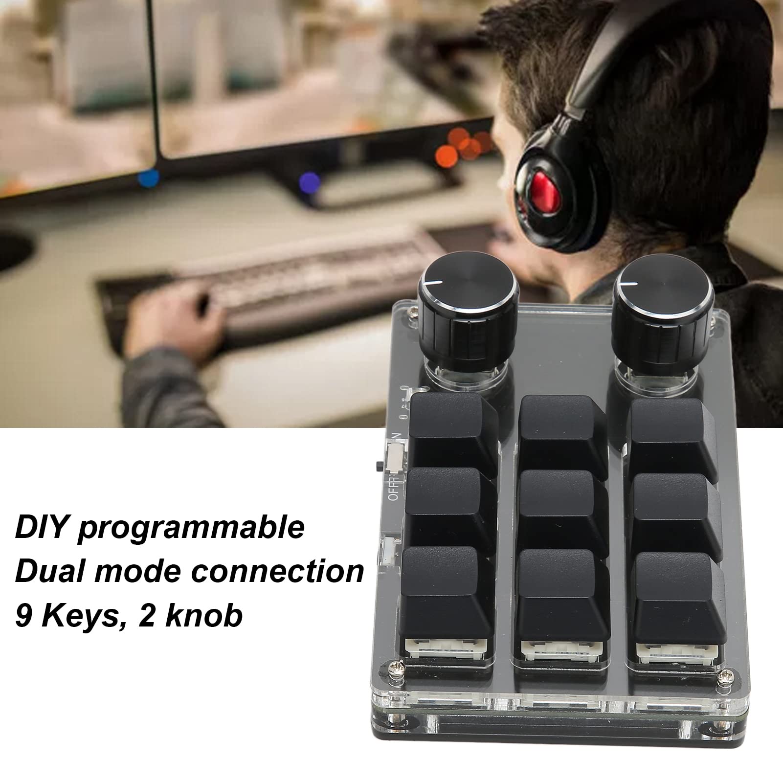 PENO Mechanical Gaming Keyboard 2 Button Small Portable Keyboard Dual Mode Connection Office Music OSU Gaming Keyboard
