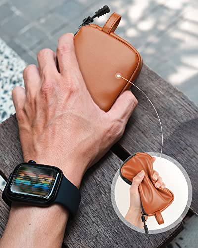 SafeDelux Small Smell Proof Storage Bag Organizer Zipper Pouch 6.3 x 4.3 Inch Small Travel Water Resistant Bag Great Father Day Gifts (Brown)