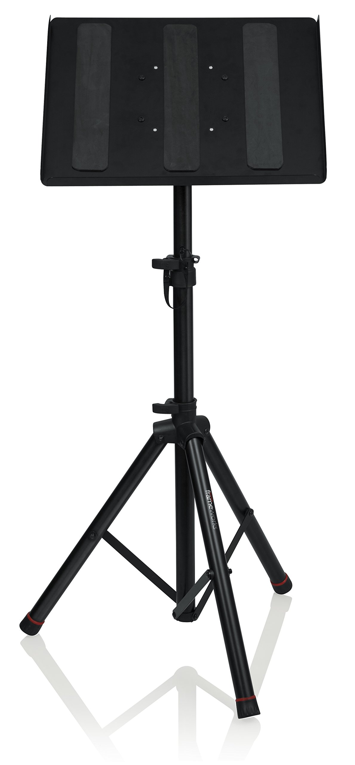Gator Frameworks Heavy Duty Deluxe Adjustable Multi-Media Gear Stand Featuring 100x100 Vesa Mounting Brackets | Ideal for Laptops and more; Min/Max Height - 36"/48" (GFW-UTL-MEDIATRAY2)