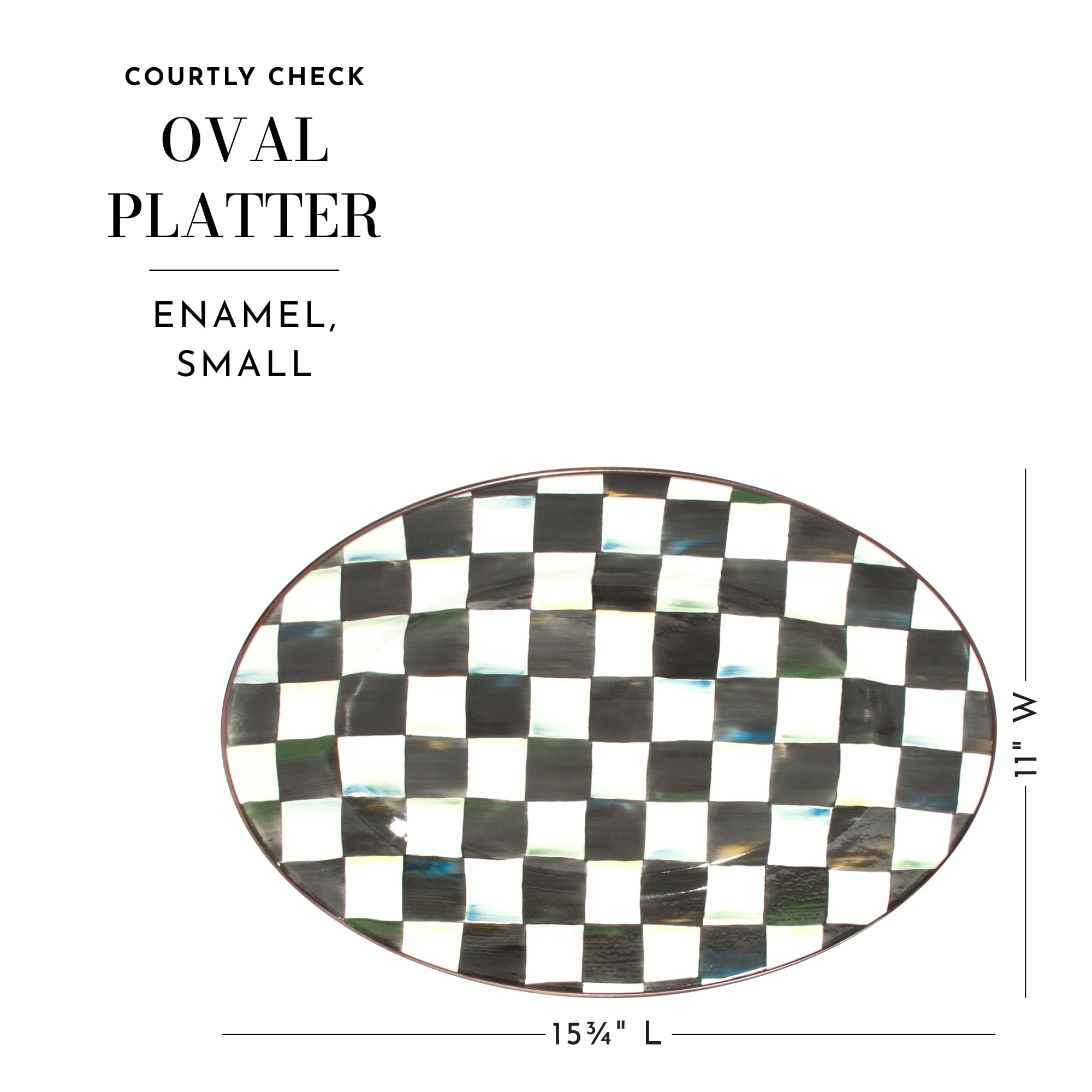 MACKENZIE-CHILDS Courtly Check Enamel Oval Platter - Small