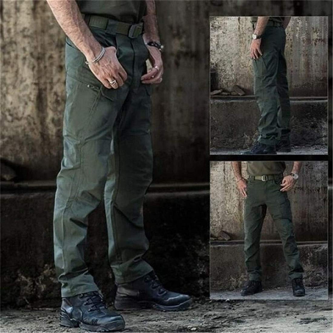 LELEBEAR 2021 Upgraded Tactical Waterproof Pants, Mens Waterproof Hiking Tactical Trousers for Combat Outdoor Hiking (Gray, XX-Large)