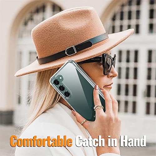 Oterkin for Samsung Galaxy S23 Case,[Anti-Yellowing Technology] with [2Pcs Tempered Glass Screen Protector][Built-in 4 Airbags][10FT Military Protection] S23 Phone Case (Clear)