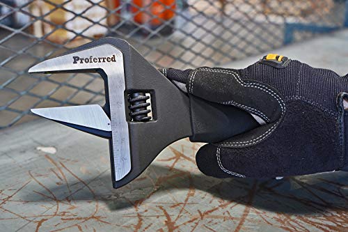 Proferred Plumbing Adjustable Wrench, Black Phosphate Finish, 4 Available Size Options 6-inch, 8-inch, 10-inch, 12-inch - T08004