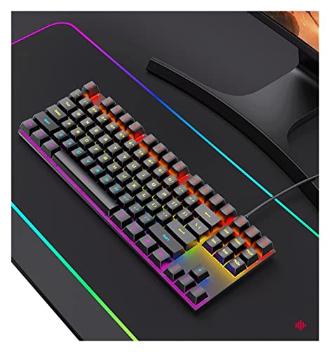 SELKUR Keyboards Mechanical Keyboard 87 Keys RGBusb Wired Gaming Keyboard Video Games