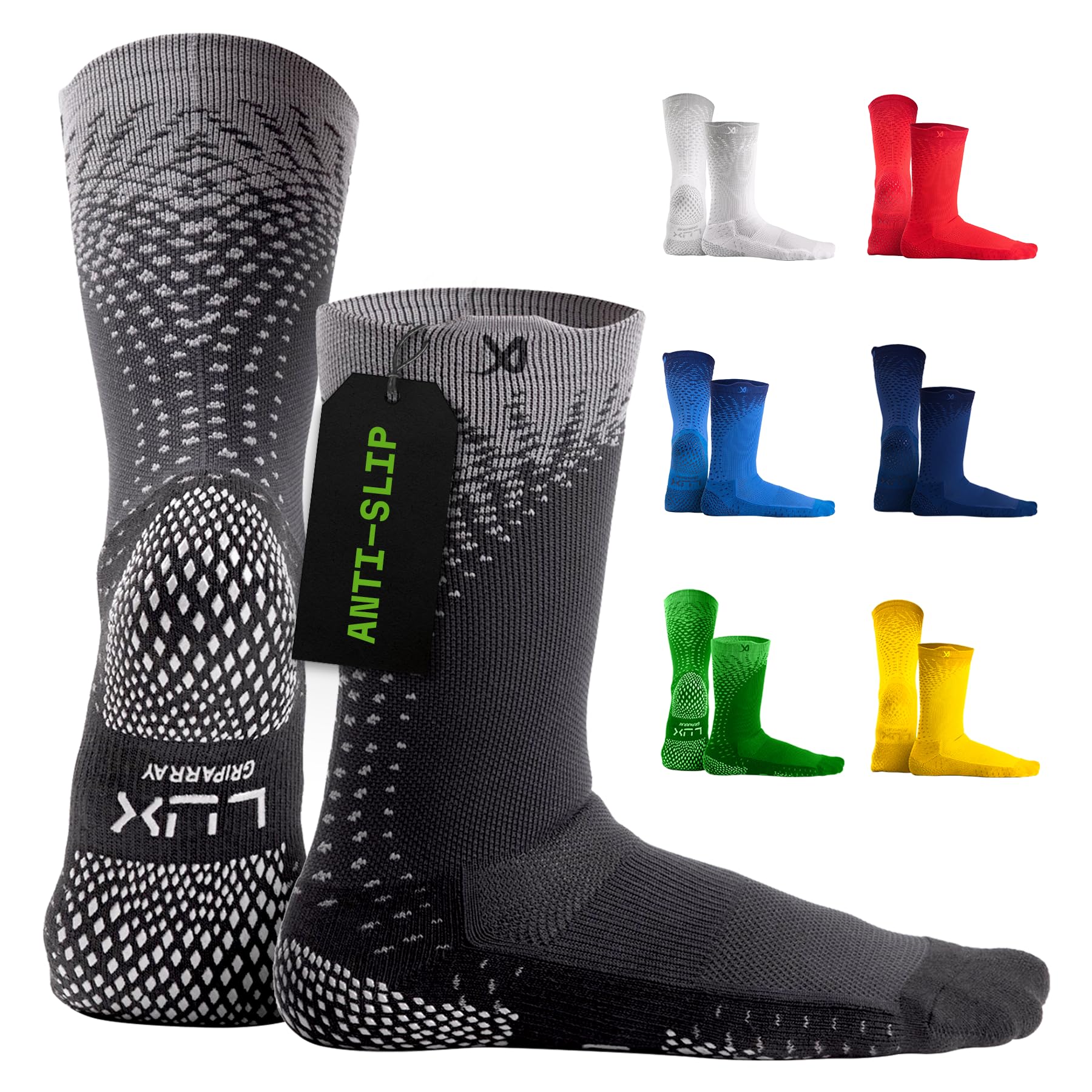 LUX Sports ProCleat Performance Grip Socks GripArray™ - Athletic Socks for Performance Sports - Grip Socks for Men and Women - Non-Slip High-Performance Sports Socks for Soccer, Baseball, and more