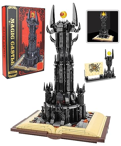 Snlywan Lord of Castle Architecture Building Blocks with LED Light for Adults and Kids,The King of Magic Rings Dark Tower,STEM Toy Gifts for Adults and Kids(969PCS)