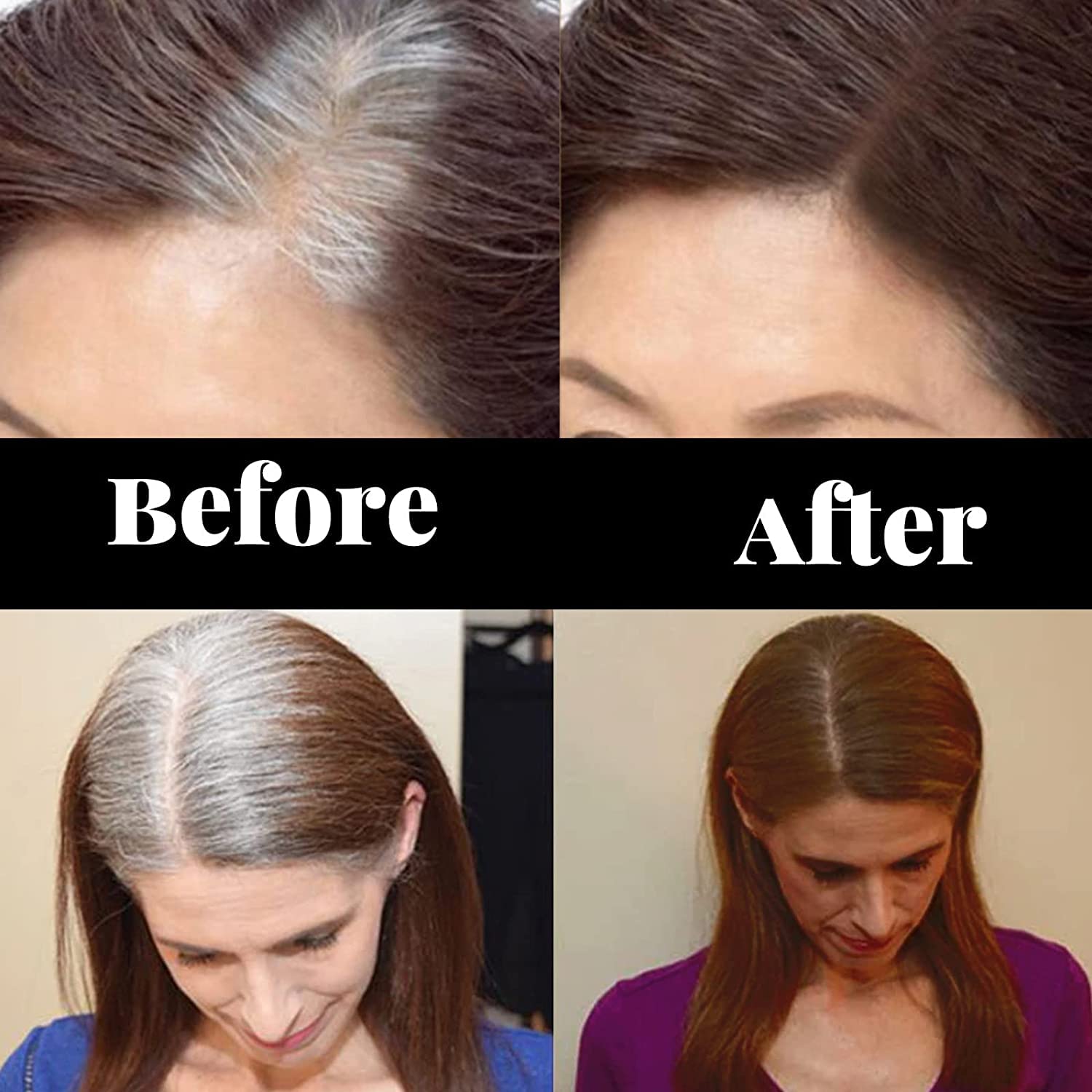 Semi-permanent Root Touch Up Powder Stick for Temporary Gray Coverage - Hair Coloring Pen, Hairline Shading Sponge, and Hair Filler (COFFEE/BROWN)