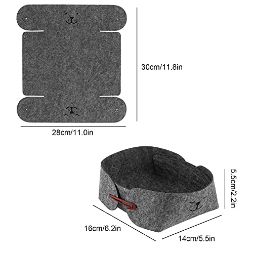 HOLPPO 3Pcs/Set Storage Basket,Durable Felt Tabletop Storage Box,Desktop Storage Box Folding Storage Organizer for Currency Key Snack TV Remote