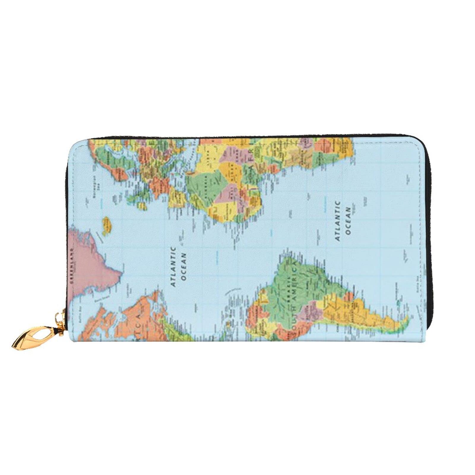 Long Handbag World Map Fashion Purse Clutch Credit Card Holder Organizer Ladies Leather Wallet