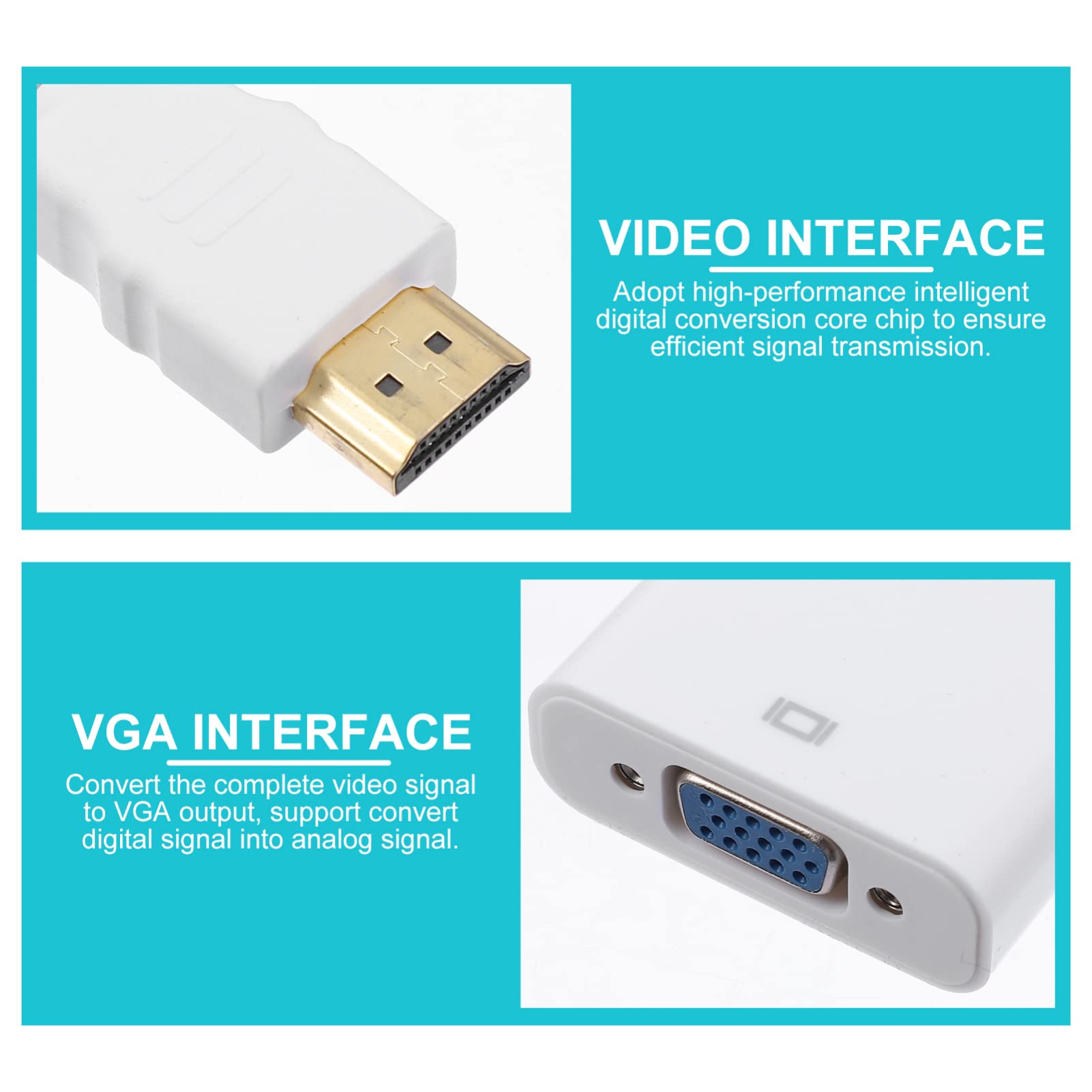 Milisten 6pcs vga cable Video Cable Adapter Video Output Adapter High- definition Cable Adapter Converter Adapter Cable High-definition Cable Adapter white abs conversion line 1080p