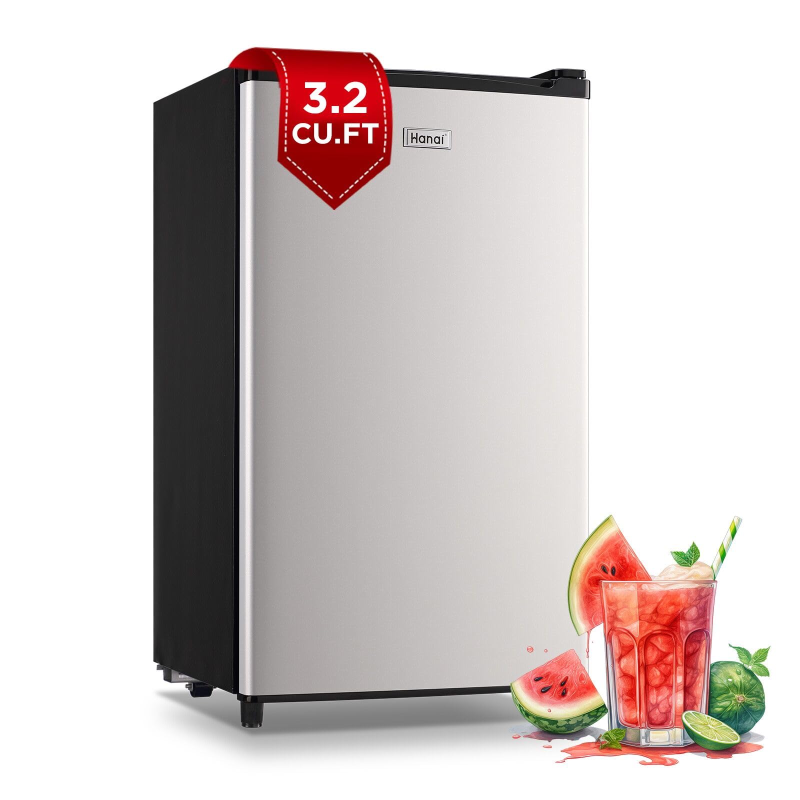 WANAI Mini Fridge 3.2 Cu.ft Single Door Compact Refrigerator with 5 Temp Adjustable Control Energy-efficient, for Home Kitchen Apartment Dorm Office