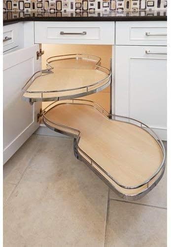 Lemans II Set 2-Shelf Lazy Susan with Soft-Close for Blind Base Corner Cabinets (884 sq. Model 50, Tray Size: 18", Swings Right)