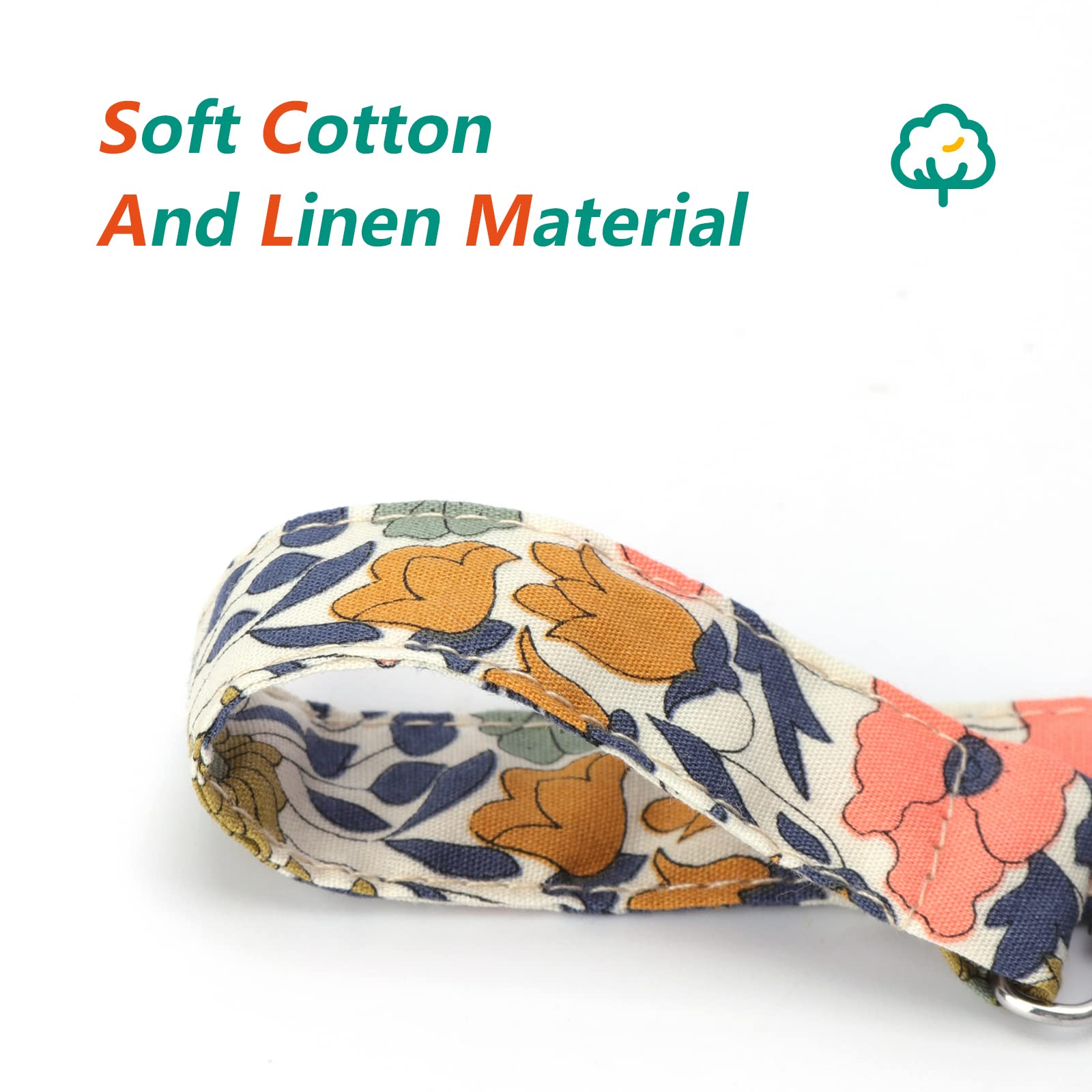 Pacifier Clips Baby Boy and Girl, Binky Clip Holder, 4 Pieces, Organic Cotton and Linen Soft Fabric, for Babies During Teething