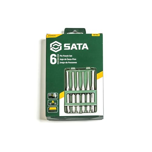 SATA 6-Piece Pin Punch Set with a Chromate Finish and Professionally Strong CR-V Steel Construction - ST09162SJ