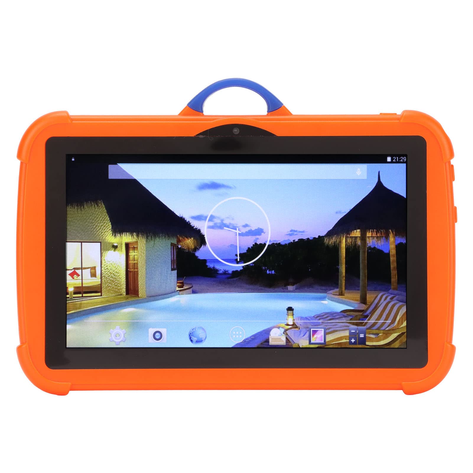 Pomya Kids Tablet,Toddler Tablet,7 Inch Kids Tablet,1GB RAM 8GB ROM, HD Eye Protection Screen Dual Camera Toddler Tablet, Kids Tablet with Stand Protective Case (Orange)