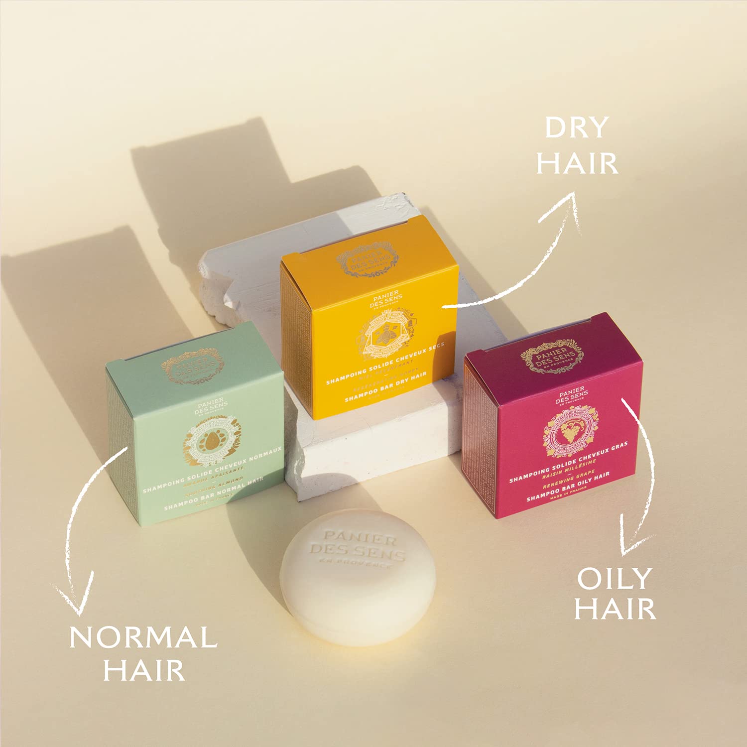 Panier des Sens - Shampoo Bar for Dry Hair β Honey Bar Shampoo with Organic Honey Extract from France - Gentle, Ultra-Foaming Solid Shampoo β Natural Shampoo Bar, Eco-Friendly, Silicone Free - 2.6 oz