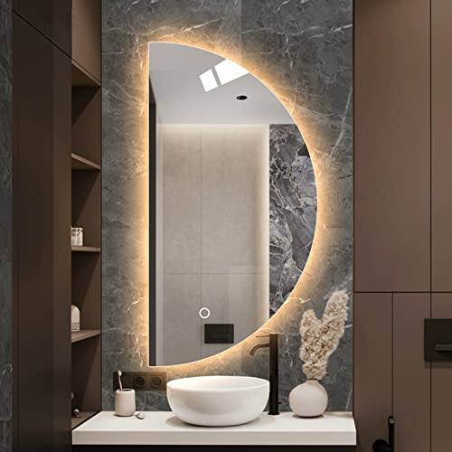 JHDXL LED Bathroom Mirror, Wall Mounted Smart Mirror with Anti-Fog, Wall Mounted Lighted Vanity Mirror for Bathroom Bedroom Vanity, Touch Switch, Anti-Fog (Color : Touchable White Light)