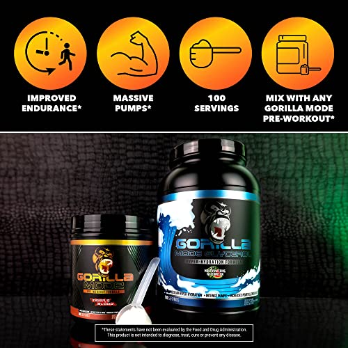 Gorilla Mode Glycerol Pre-Workout - Hydrating Pre-Workout Formula for Intense Pumps · Intramuscular Hyper-Hydration · Increased Power & Endurance / 1270 Grams (Lemon Lime)