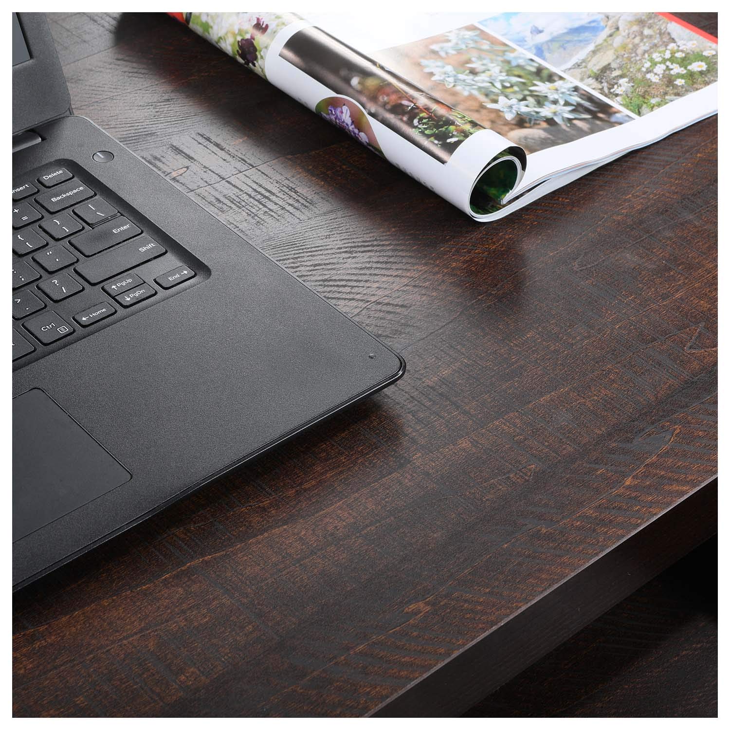 IRONCK Computer Desk with Drawer 55" Writing Desk, Industrial Office Desk Table for Home Office, Sturdy Metal Frame, Easy Assembly, Espresso