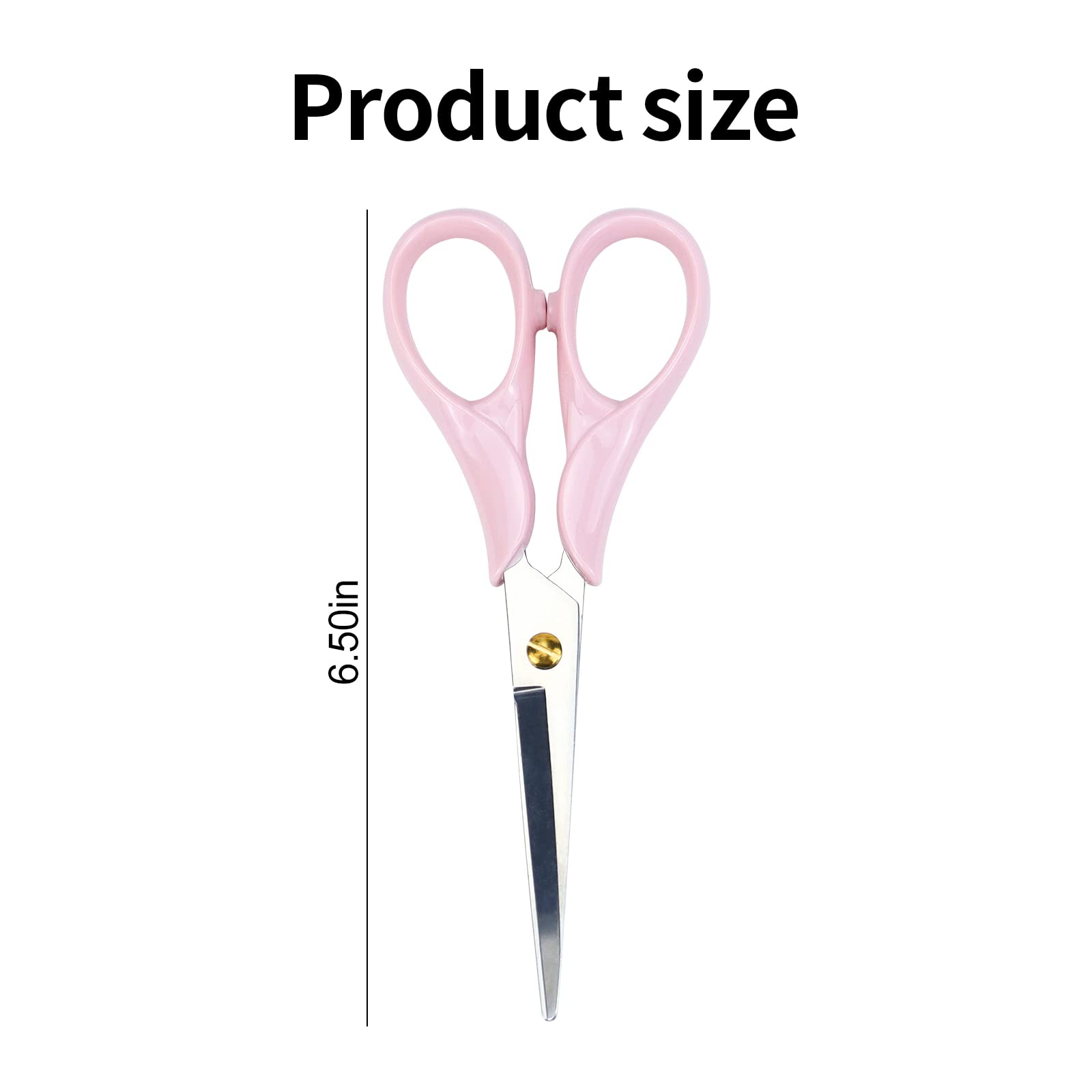 Koqye Multipurpose Stylish Pink Scissors, Stainless Steel Scissors with Acrylic Handle Stationery Paper Cutting Tool for Office, Home, School (Pink)