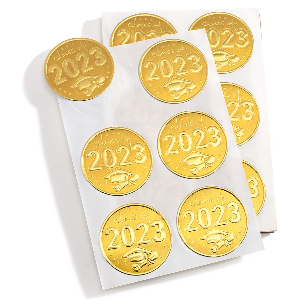PaperDirect Gold Foil Class of 2023 Seals, Envelope Accessories, Set of 102