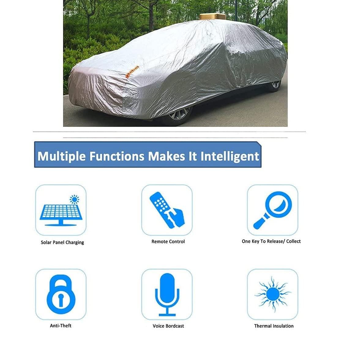 Solar Fully Automatic Car Cover, Sunproof Sun Shade Canopy Universal Movable Carport, uick and Convenient to Protect Your Car, Fit for Sedan, SUV, MPV,Gold-SUV