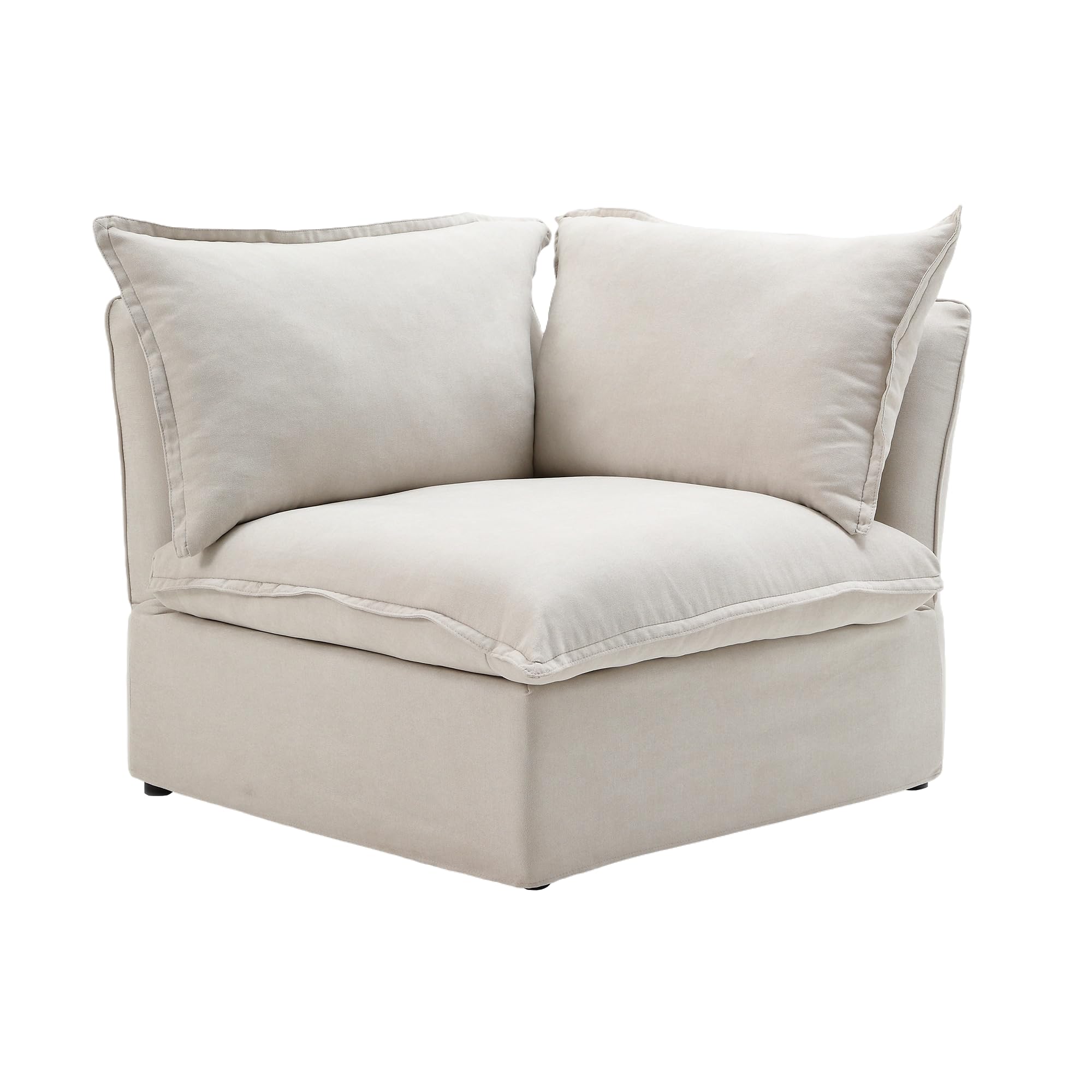 Sdorens Modern Modular Sectional Couches for Living Room, Corner Module, Cushion Covers Removable, Minimalist Comfy Breathable Sectional Sofa Couch for Office, Apartment, Beige