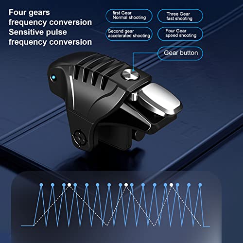 Phone Cooler Fan and Game Controller Triggers Kit, Rechargeable High Frequency Clicks Active Cooling Fan Phone Grips for Survival Games