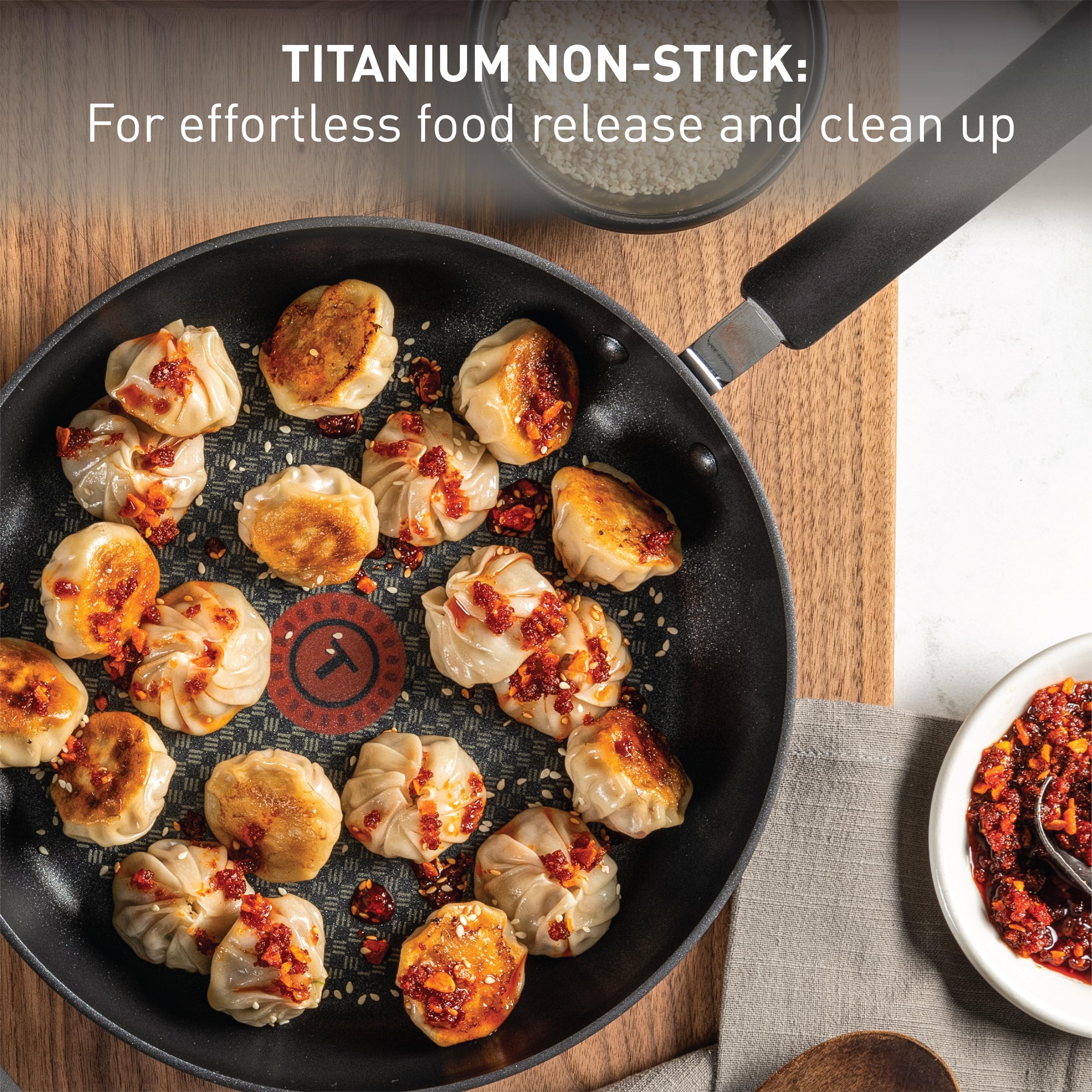 T-fal Ultimate Hard Anodized Nonstick Sauté Pan 8 Inch Oven Safe 400F Cookware, Pots and Pans, Dishwasher Safe Grey
