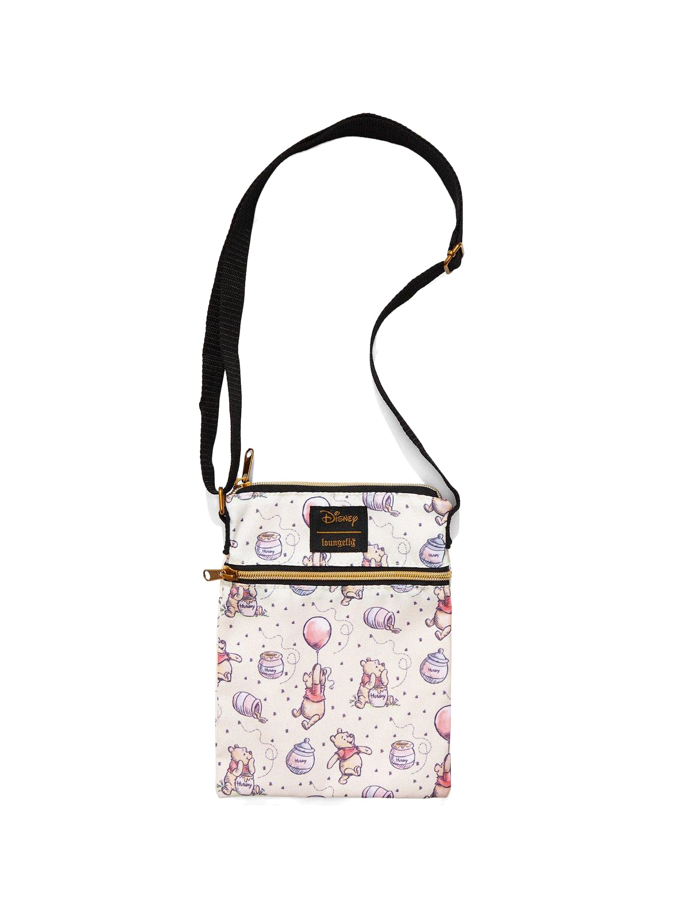 Loungefly Disney Winnie The Pooh Balloon Hunny Passport Crossbody Bag BLACK NONE