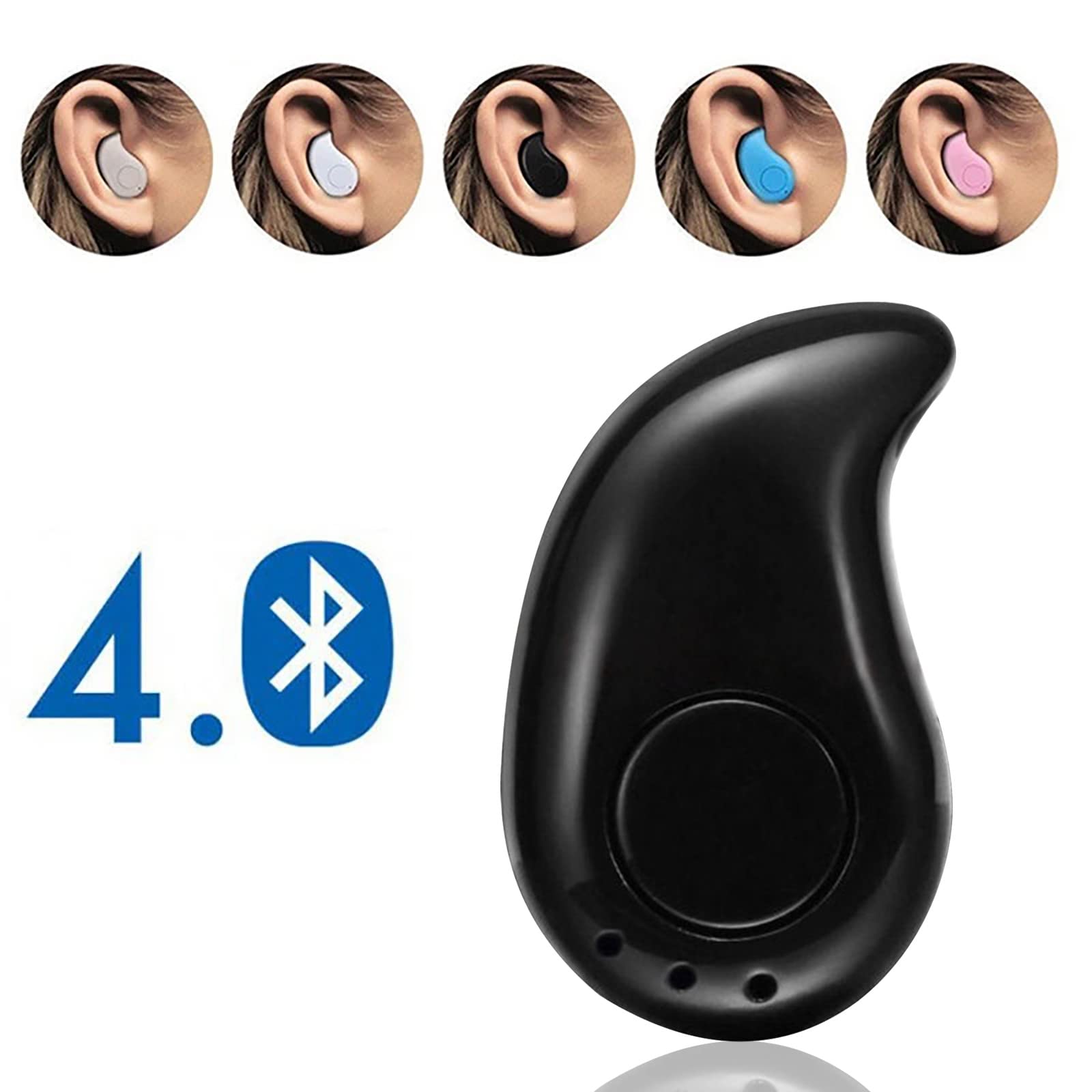 Mini Wireless Bluetooth Headset in-Ear Sport Earphone with Mic Handsfree Headset for Running Fitness Invisible Single Ear Earbuds for Most Smart Phone