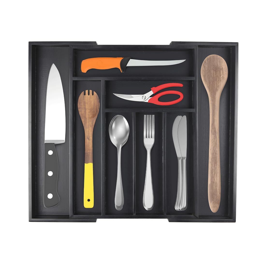 Kozy Home Solutions Kitchen Drawer Organizer Silverware Holder Expandable Tray and Utensil Holder 15" Max Width Kitchen Gadgets with Divider Organizers for Fork Spoon Knife Cutlery and Flatware
