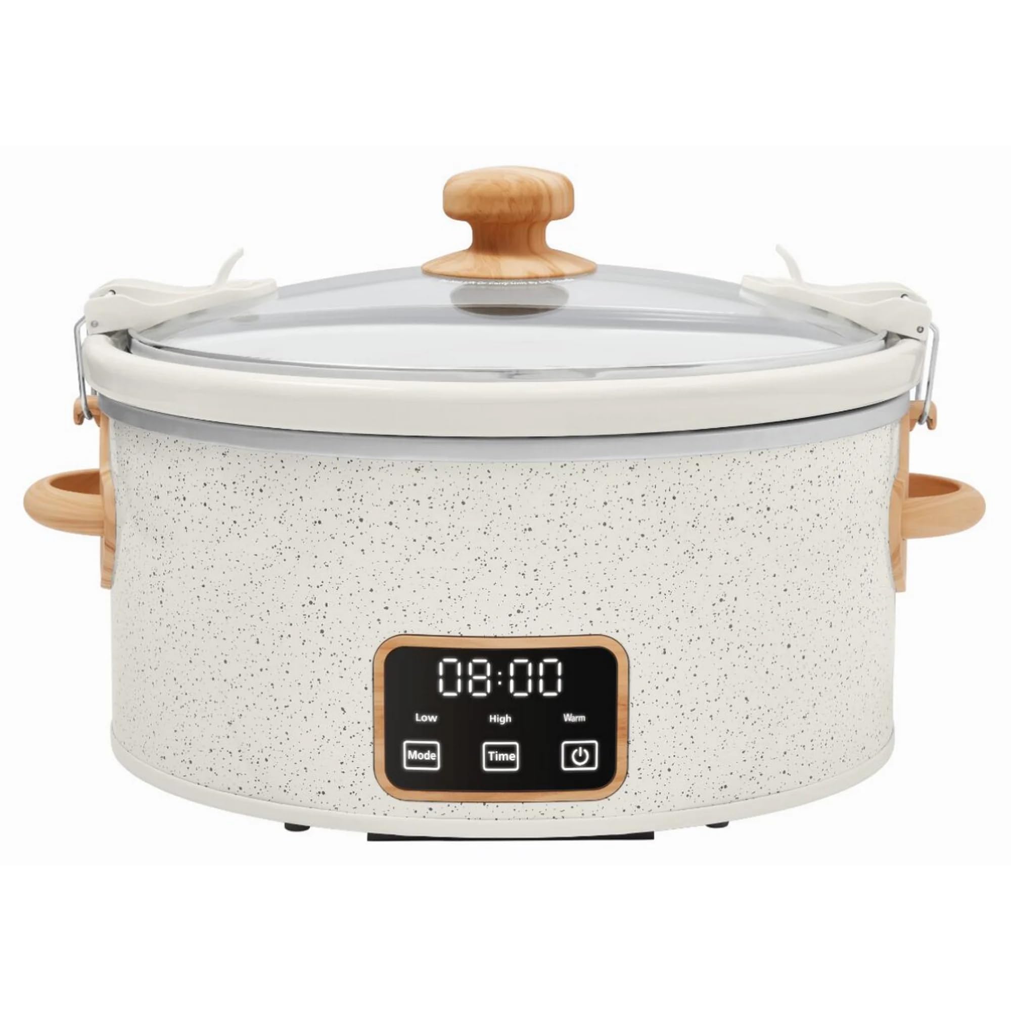 The Pioneers Womans Programmable 6 Qt Digital Slow Cooker with Locking Lid, Touchscreen Controls, Dishwasher Safe, Perfect for Potlucks, Family Meals, Spill-Free Transport (Teal Speckle)